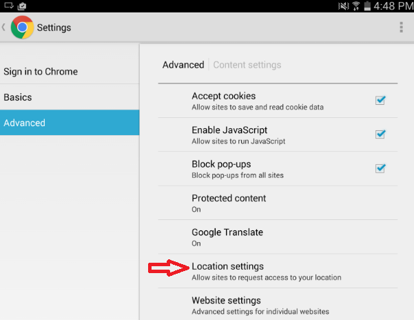 Enable Geo Location in Browser | showtimes.com